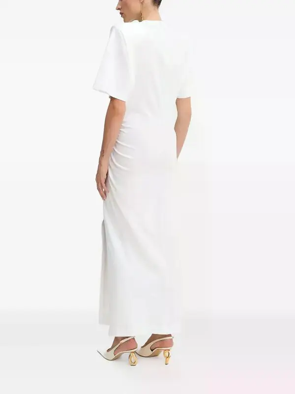 Pinko Shoulder-padded Side-slit Maxi Dress