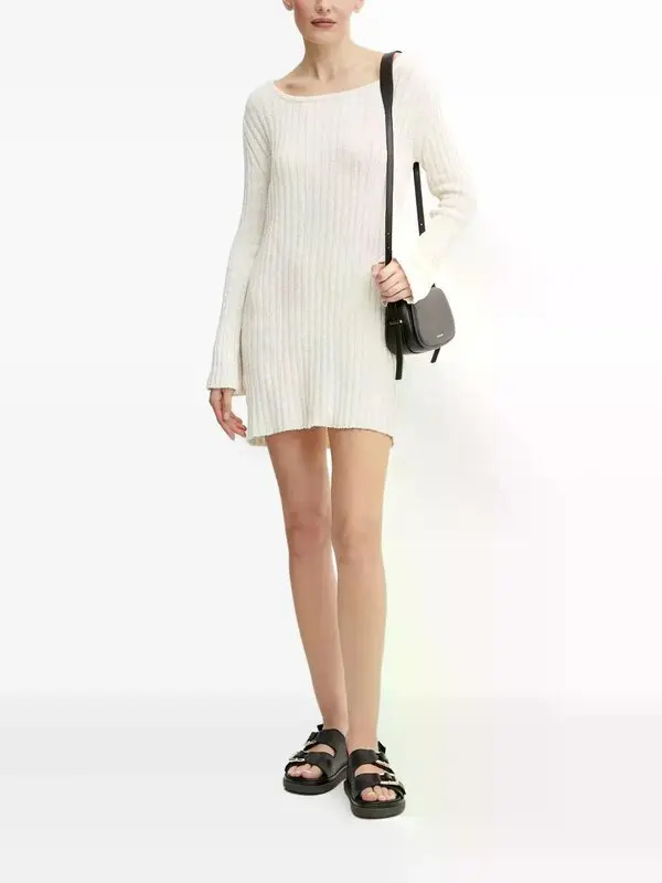 Pinko Ribbed Open-back Mini Dress