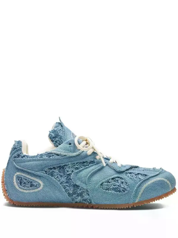 Axel Arigato Slow Runner Frayed Denim Low-top Sneakers - Blue
