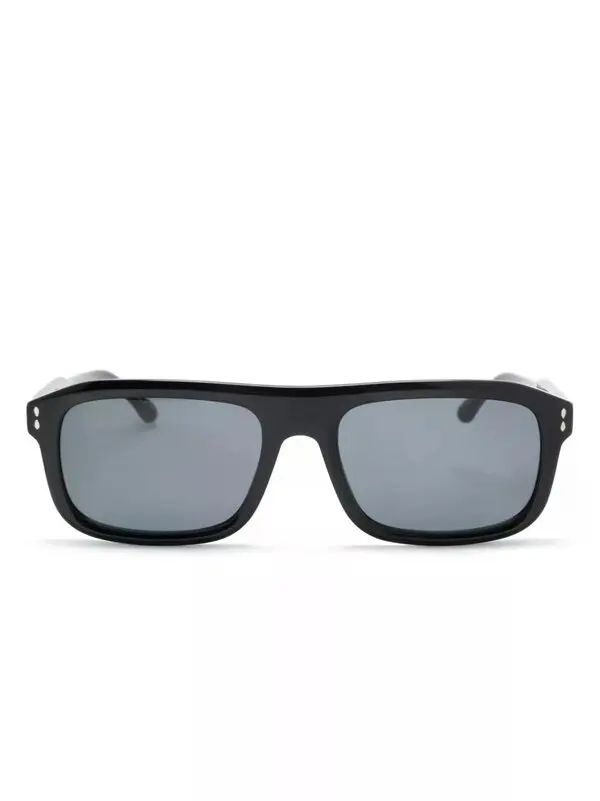 Isabel Marant Logo-engraved Rectangle-frame Sunglasses - Black