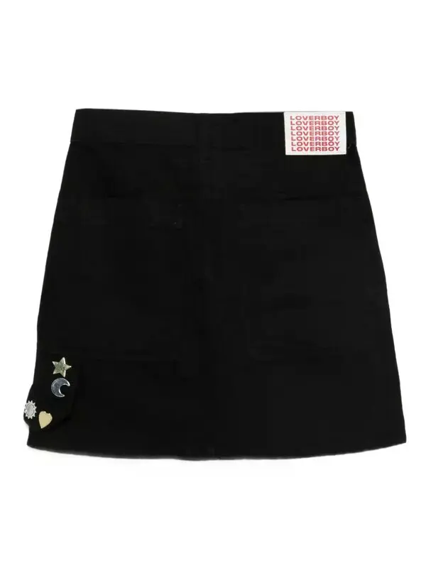 CHARLES JEFFREY Stud-embellished Denim Mini Skirt