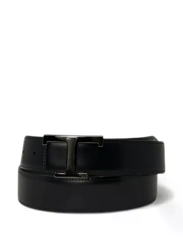 TOD'S T Buckle Reversible Belt - Black