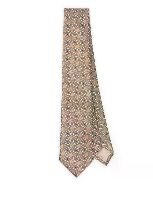 Emporio Armani Pattern Jacquard Silk Tie - Neutrals