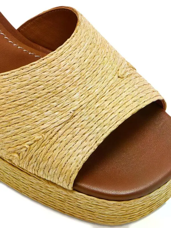 Staud 90mm Jodie Raffia Platform Sandals
