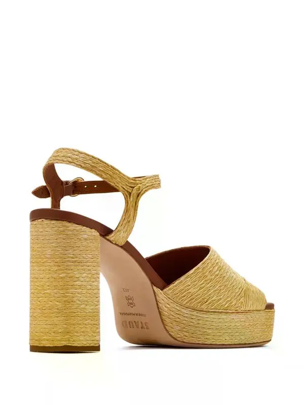 Staud 90mm Jodie Raffia Platform Sandals