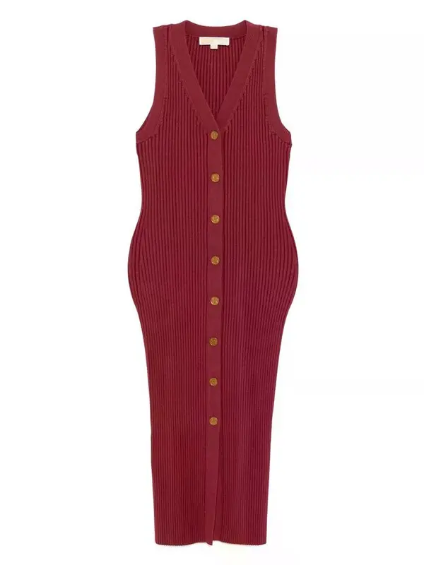 Michael Kors Ribbed Stretch Midi Dress