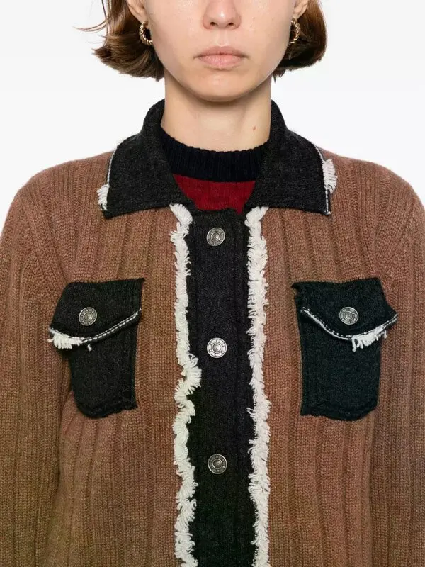BARRIE Knitted Jacket - Brown
