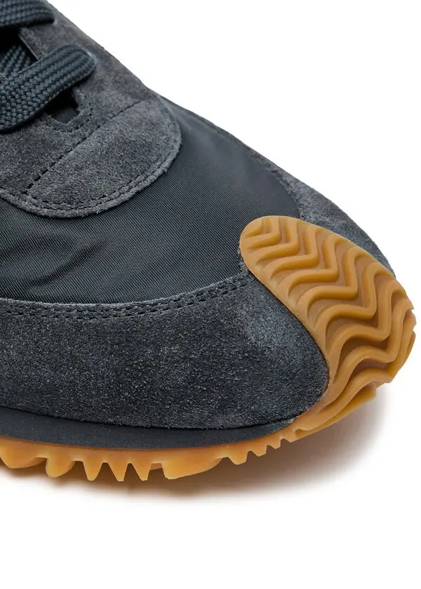 Loewe Flow Runner Panelled Brushed Suede Sneakers - Navy