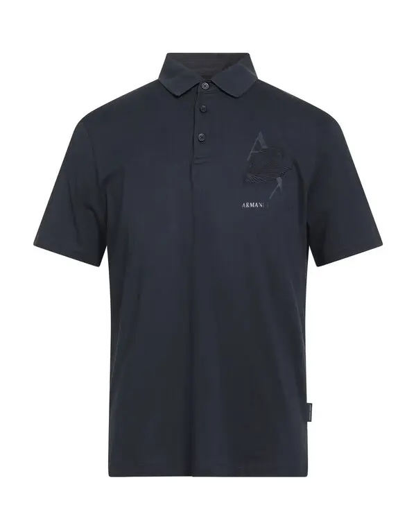 Armani Exchange Polo Shirt Size Cotton, Elastane - Navy