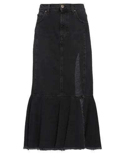 Pinko Cotton Denim Flared Skirt