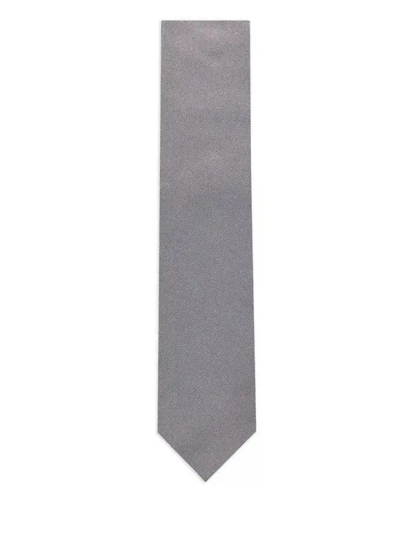 Corneliani Textured Silk Neck Tie - Grey