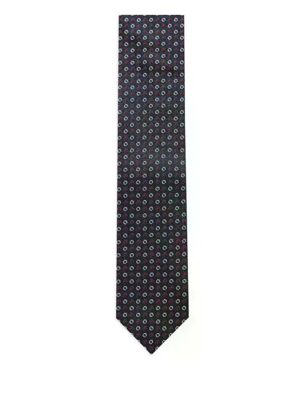 Corneliani Floral Pattern Neck Tie - Blue