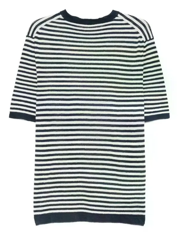 GALLIA Derek Stripes Linen T-shirt