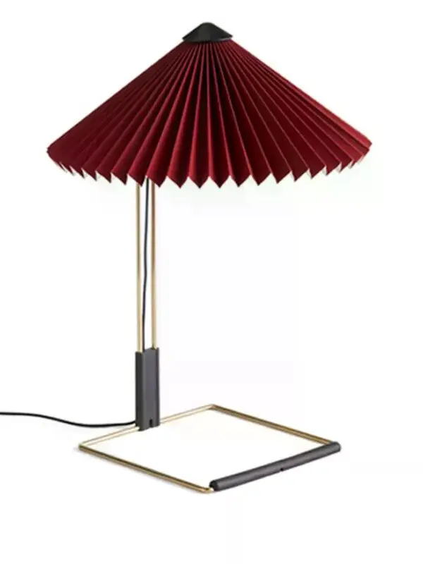HAY Matin Pleated Shade Brass-base Lamp - Red