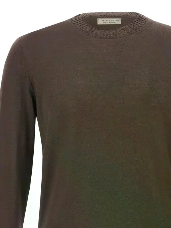 FILIPPO DE LAURENTIIS Crew Neck Wool Sweater - Brown