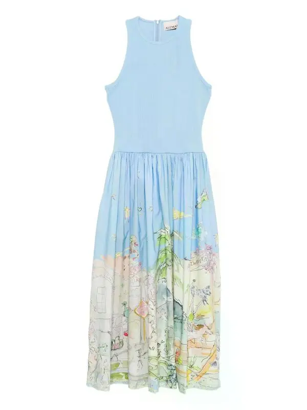 Alemais Anouk Tank Midi Dress In Blue - 48% Off | Editorialist