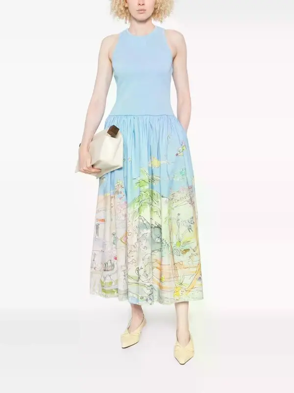 Alemais Anouk Tank Midi Dress In Blue - 48% Off | Editorialist