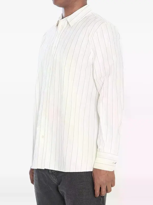 Saint Laurent Striped Cotton Shirt - Neutrals