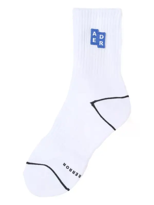 ADER ERROR Embroidered Logo-patch Socks - White