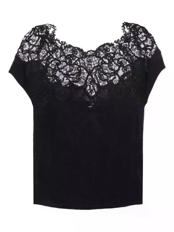 Ermanno Scervino Lace-insert Knit Top