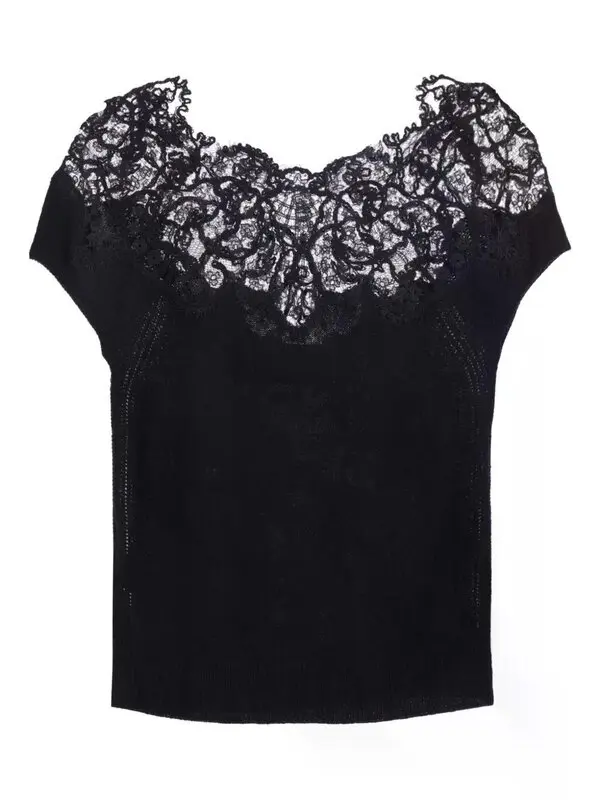 Ermanno Scervino Lace-insert Knit Top