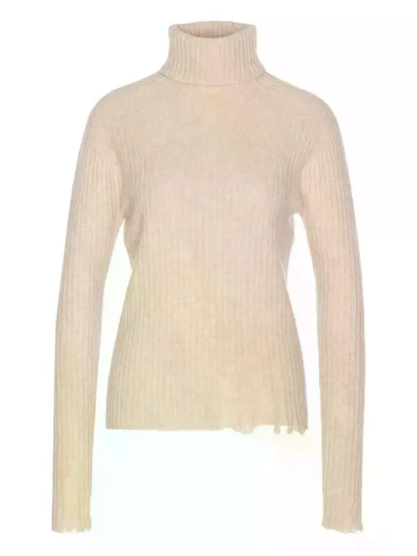 UMA WANG Ribbed High-neck Cashmere Sweater - Neutrals