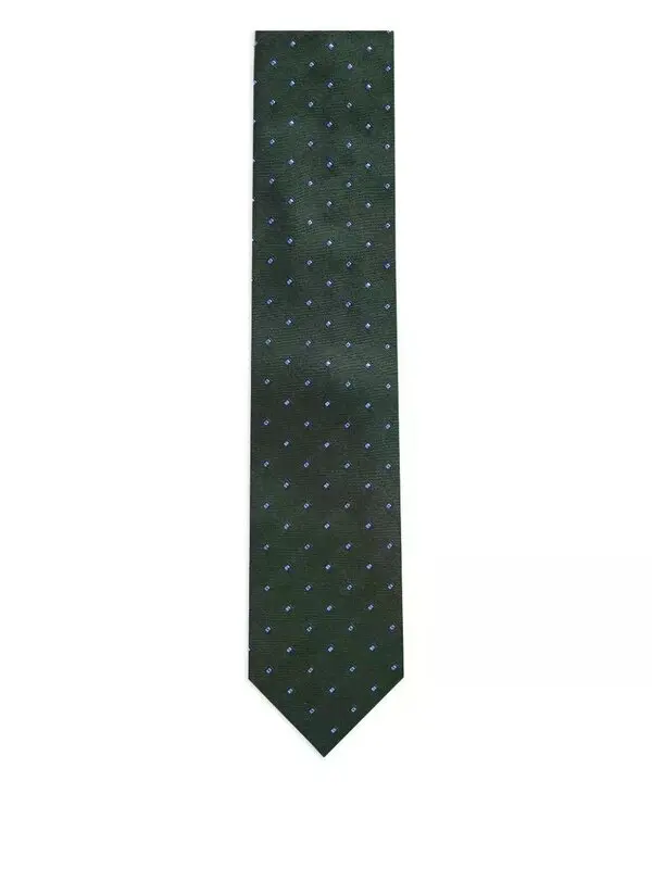 Corneliani Geometric-pattern Neck Tie - Green