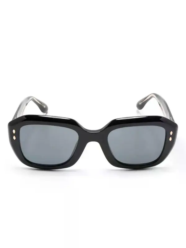 Isabel Marant Logo-engraved Square-frame Sunglasses - Black