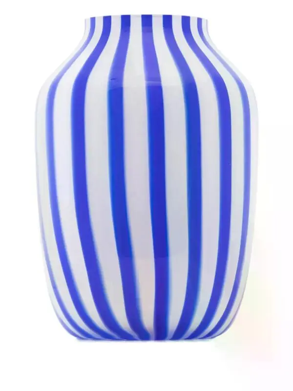 HAY Juice Striped Glass Vase - Blue
