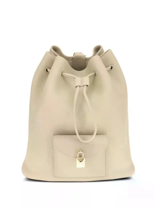 Loro Piana Leather Drawstring Backpack