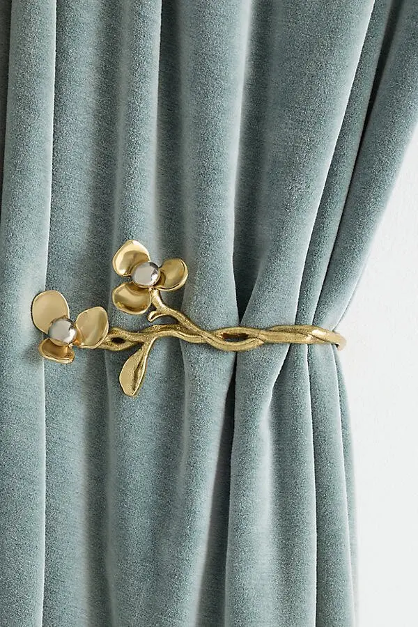 Anthropologie Elwood Floral Tieback - Brushed Brass