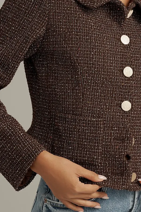 Maeve Scallop Tweed Lady Jacket - Chicory Coffee