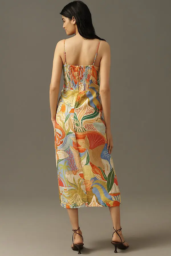 Farm Rio Sleeveless Linen Maxi Dress In Ocean View Multicolor - 68% Off |  Editorialist