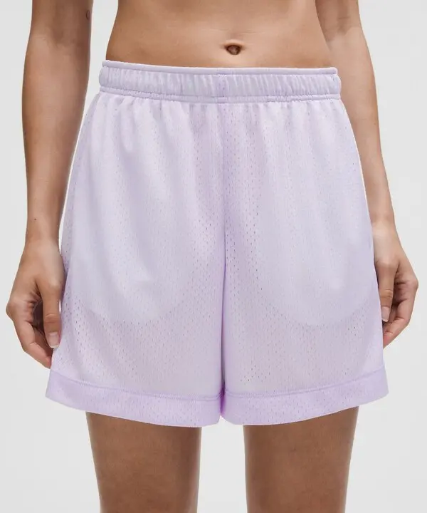 Lululemon Double-layered Mesh Mid-rise 5" Shorts - Lavender Frost/elixir
