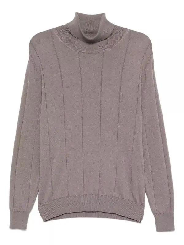 Eleventy Ribbed Turtleneck Sweater - Grey