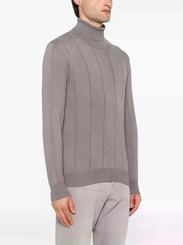 Eleventy Ribbed Turtleneck Sweater - Grey
