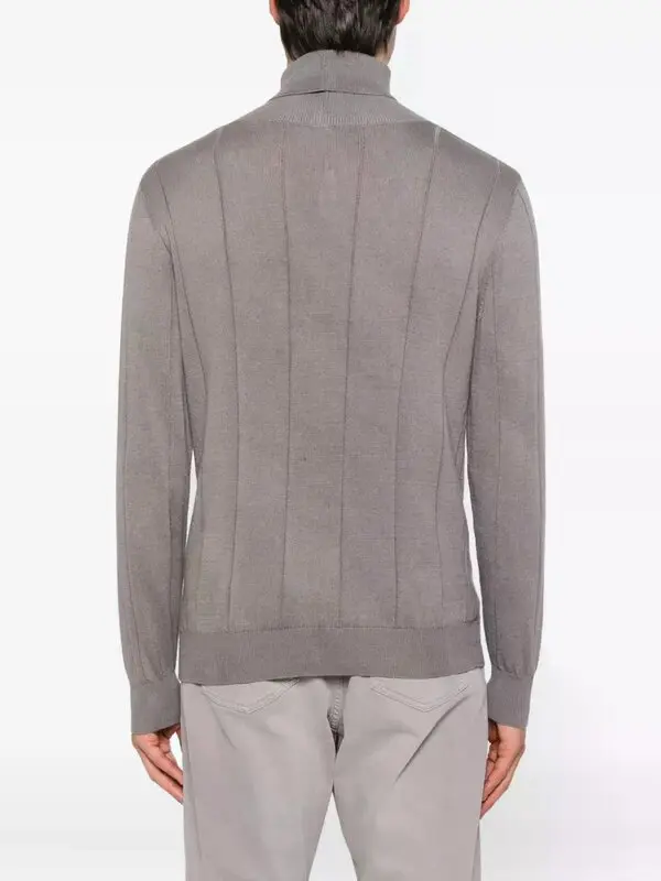 Eleventy Ribbed Turtleneck Sweater - Grey
