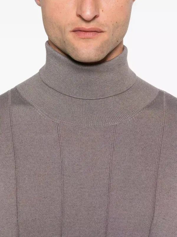 Eleventy Ribbed Turtleneck Sweater - Grey