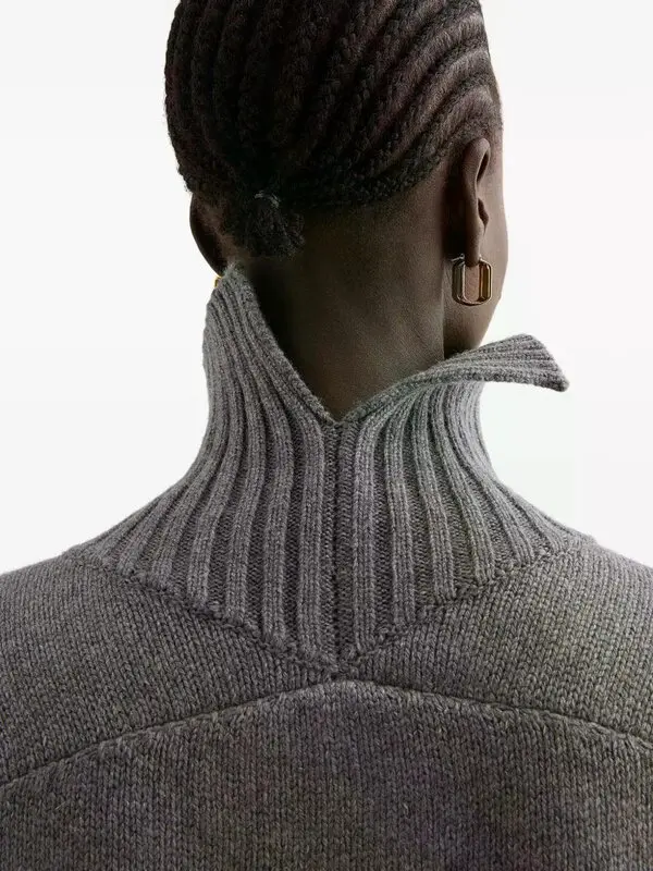 JIL SANDER High-neck Ribbed-cuff Sweater