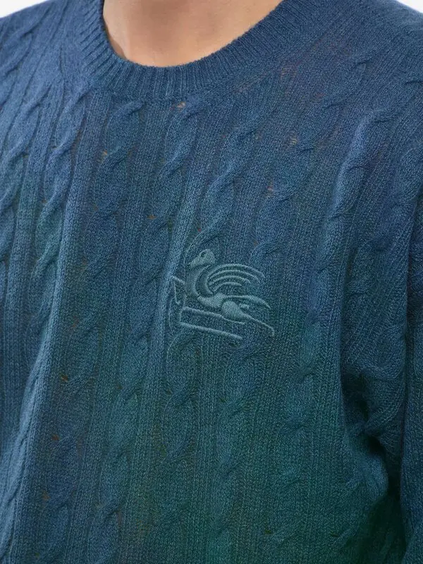 Etro Cable-knit Embroidered Sweater