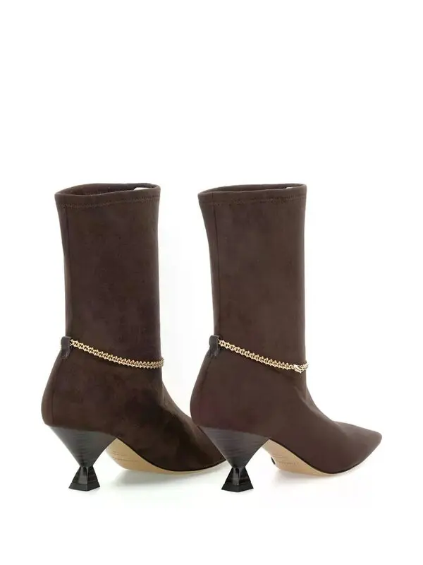 MARIA LUCA Chain-embellished Pointed-toe Sock Boots