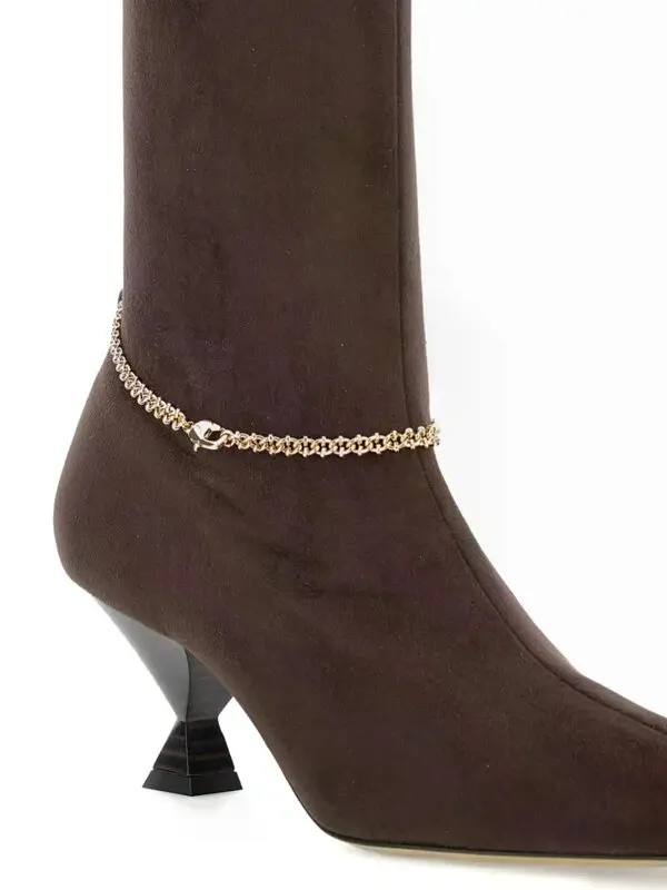 MARIA LUCA Chain-embellished Pointed-toe Sock Boots
