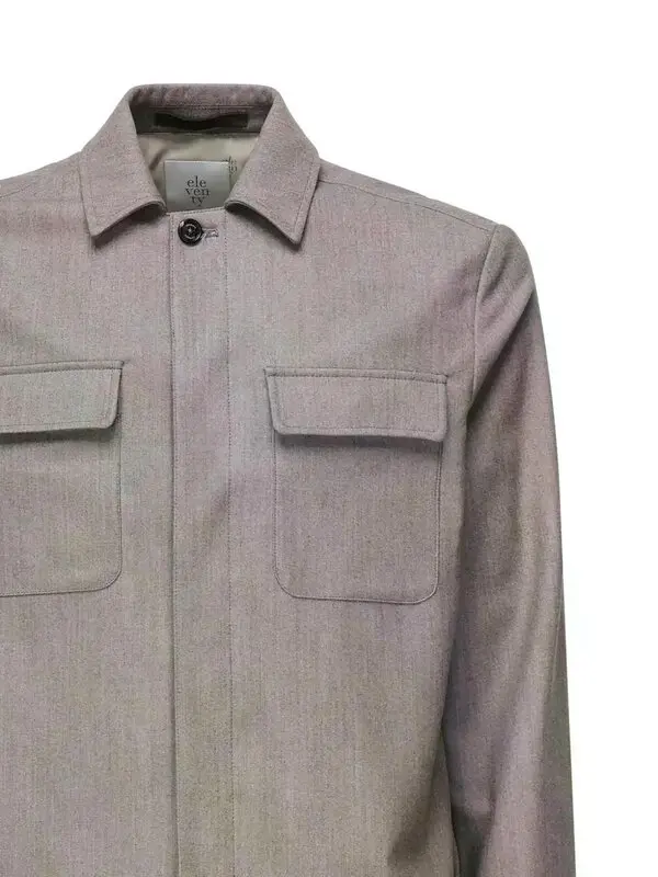 Eleventy Herringbone Pocket Jacket - Grey