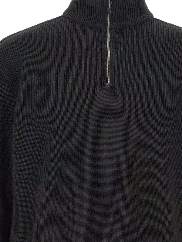 KANGRA Roll-neck Ribbed Trim Wool Sweater - Blue