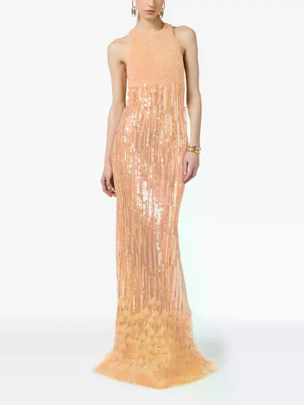 Elisabetta Franchi Sequin-embellished Maxi Evening Dress
