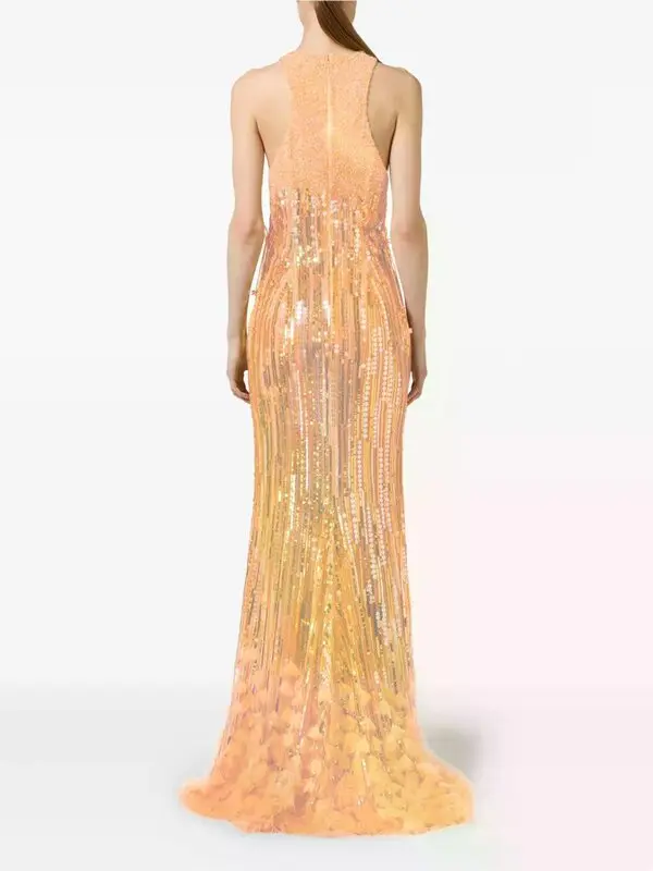 Elisabetta Franchi Sequin-embellished Maxi Evening Dress