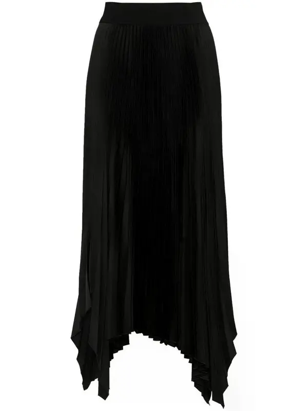 JOSEPH Ade Asymmetric Plissé Skirt - Black