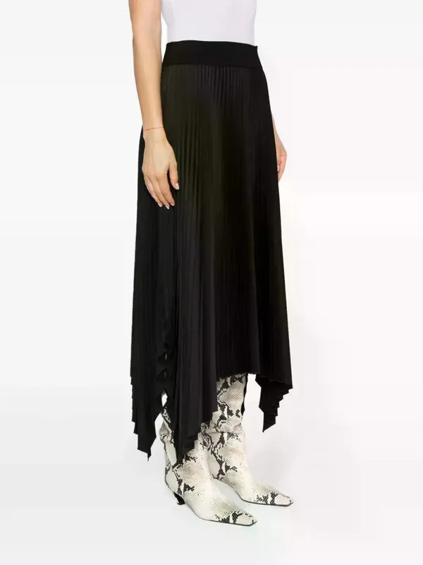 JOSEPH Ade Asymmetric Plissé Skirt - Black