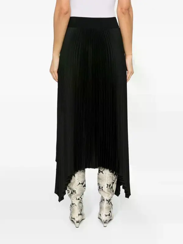 JOSEPH Ade Asymmetric Plissé Skirt - Black