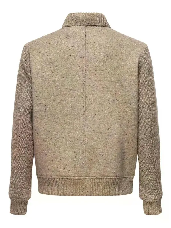 Eleventy Speckled-effect Ribbed Jacket